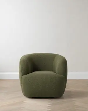 Quince Performance Boucle Swivel Chair - Cypress
