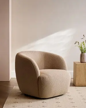 Quince Performance Boucle Swivel Chair - Dune