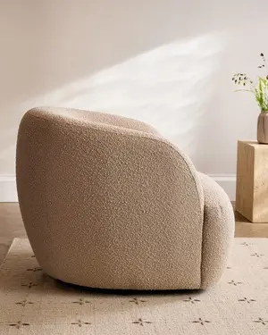 Quince Performance Boucle Swivel Chair - Dune