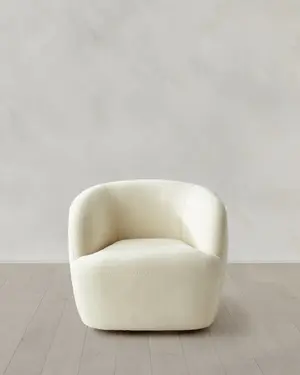 Quince Performance Boucle Swivel Chair - Ivory