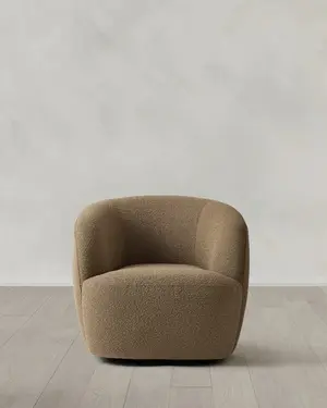 Quince Performance Boucle Swivel Chair - Mocha Fog