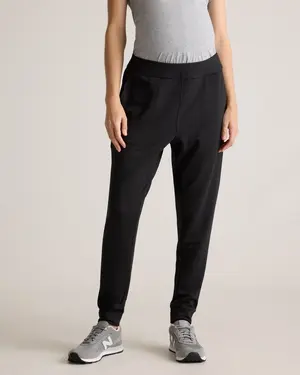 Quince Supersoft Fleece Maternity Joggers - Black