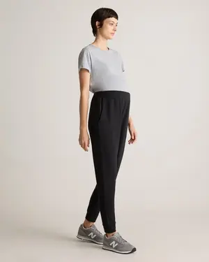 Quince Supersoft Fleece Maternity Joggers - Black