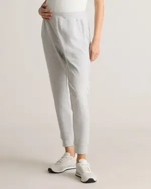 Quince Fleece Maternity Joggers - Heather Grey