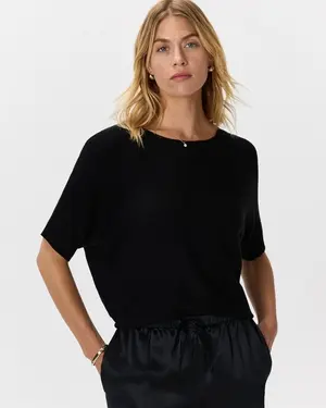 Quince Cotton Cashmere Sweater - Black