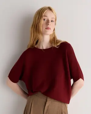 Quince Cotton Cashmere Sweater - Deep Brick Red