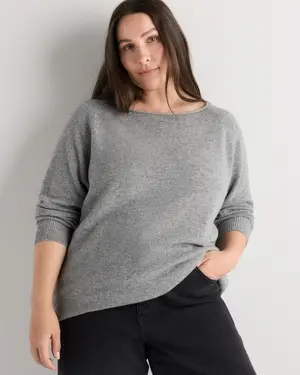 Quince Mongolian Cashmere Sweater - Heather Grey