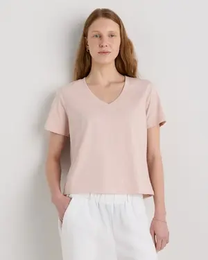 Quince Boxy V-neck T-shirt