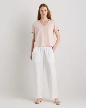 Quince Boxy V-neck T-shirt