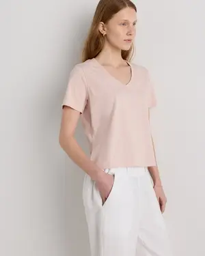 Quince Boxy V-neck T-shirt