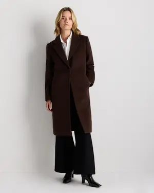 Quince Wool Cashmere Single-breasted Coat - Dark Chocolate