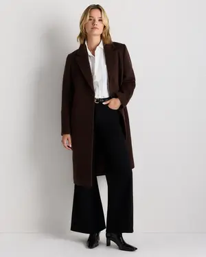 Quince Wool Cashmere Single-breasted Coat - Dark Chocolate