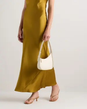 Quince Italian Leather Asymmetrical Mini Shoulder Bag - Soft Ivory