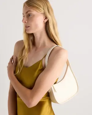 Quince Italian Leather Asymmetrical Mini Shoulder Bag - Soft Ivory