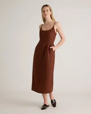 Quince European Linen Dress - Chocolate