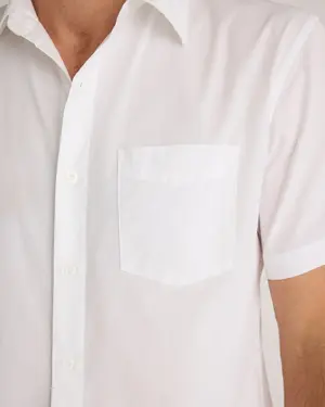 Quince Stretch Poplin Short Sleeve Shirt - White