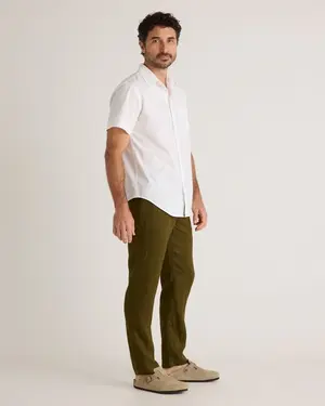 Quince Stretch Poplin Short Sleeve Shirt - White