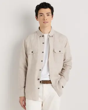 Quince 100% European Linen Utility Shirt - Flax