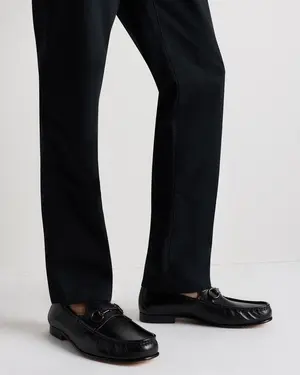 Quince Calfskin Leather Horsebit Loafer - Black