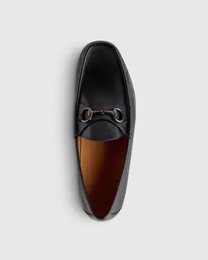 Quince Calfskin Leather Horsebit Loafer - Black