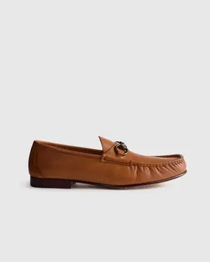 Quince Calfskin Leather Horsebit Loafer - Tan