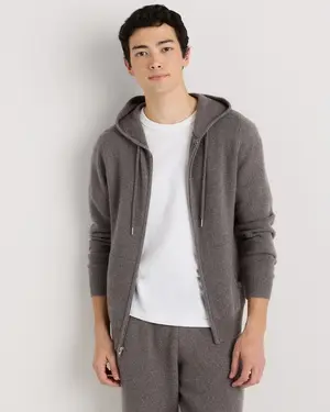Quince Cashmere Full-zip Hoodie - Elk Brown