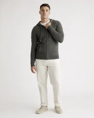 Quince Cashmere Full-zip Hoodie - Moss