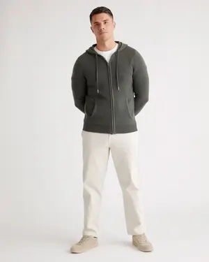 Quince Cashmere Full-zip Hoodie - Moss