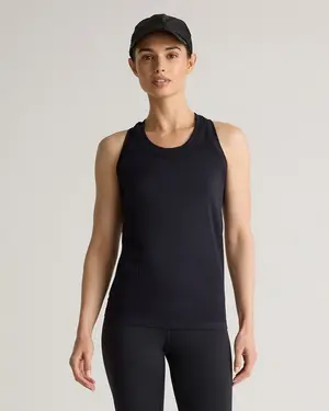 Quince Seamless Racerback Tank Top - Black
