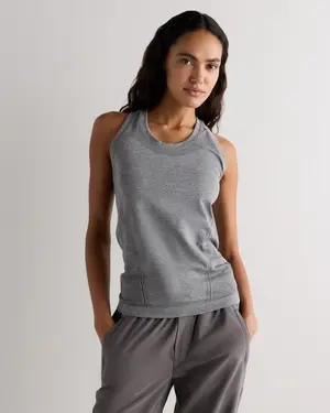Quince QUINCE Seamless Racerback Tank Top Heather Grey