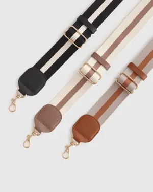 Quince Adjustable Webbing Strap - Black/natural
