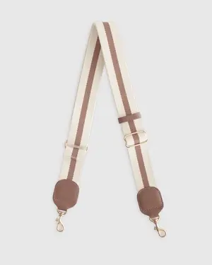 Quince Adjustable Webbing Strap - Natural/dark Taupe