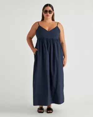 Quince Organic Cotton Sleeveless Maxi Dress