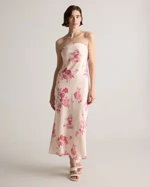 Quince Quince Strapless Midi Dress Bouquet Symphony