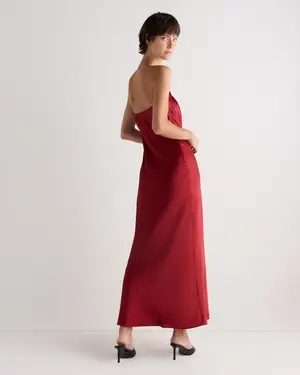 Quince Strapless Midi Dress - Clay Red