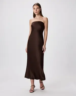 Quince Strapless Midi Dress - Hot Fudge