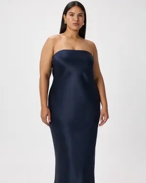 Quince Strapless Midi Dress - Navy