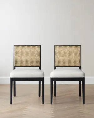 Quince Solid Wood And Performance Fabric Dining Chair Black/natural