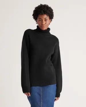 Quince Turtleneck Sweater - Black