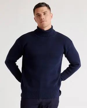 Quince Turtleneck Sweater - Navy