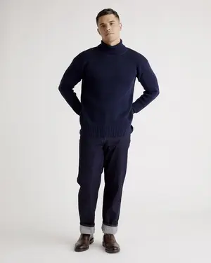 Quince Turtleneck Sweater - Navy