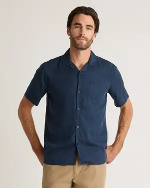 Quince Vintage Wash Tencel Camp Shirt - Midnight Blue