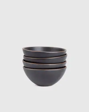 Quince East Fork Soup Bowl, Set Of 4 - Black Mountain