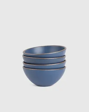 Quince East Fork Soup Bowl, Set Of 4 - Blue Ridge
