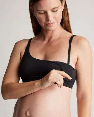 Quince Micromodal Nursing Bra - Black