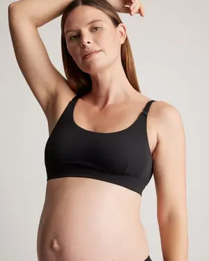 Quince Micromodal Nursing Bra - Black