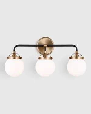 Quince Triple Globe Steel Sconce