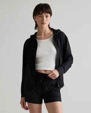 Quince Performance Full Zip Hoodie - Black