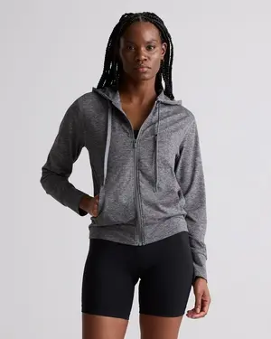 Quince Performance Full Zip Hoodie - Heather Grey