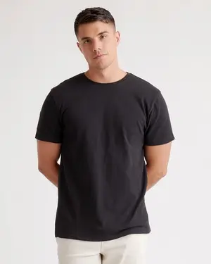 Quince Slub Crewneck T-shirt - Bold Black